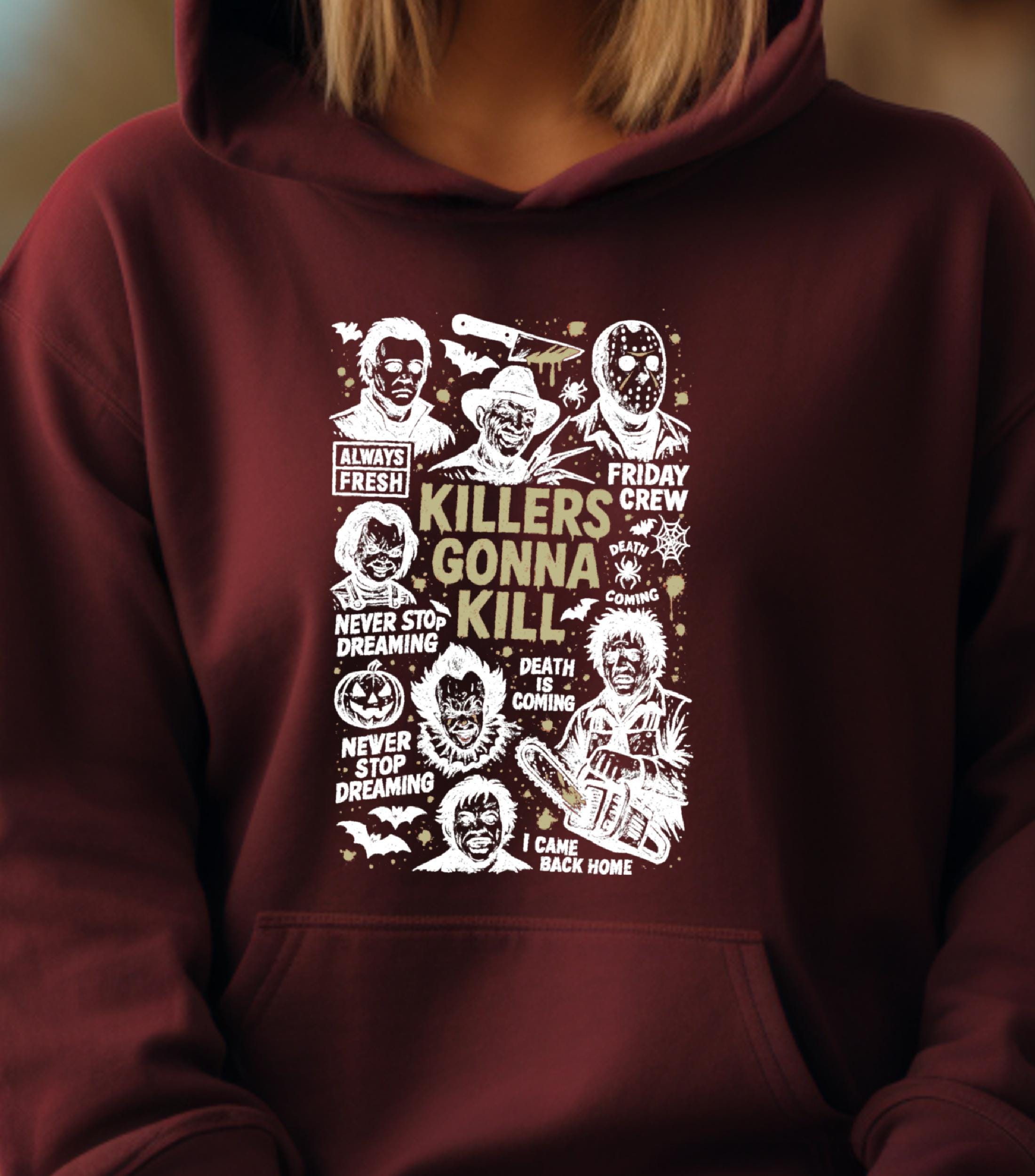 Horror Movie Halloween Hoodie, Scary Movie Hoodie, Horror Friends ...