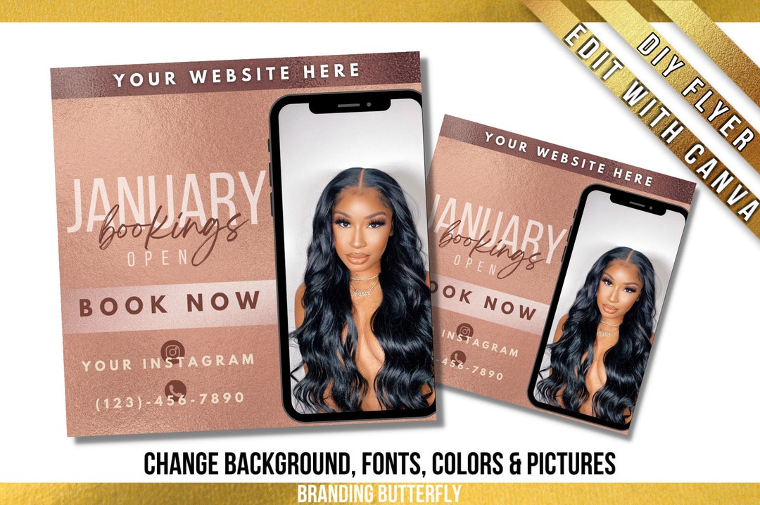 Luxe Editable Booking Flyer, Appointments Available Flyer, Social Media ...