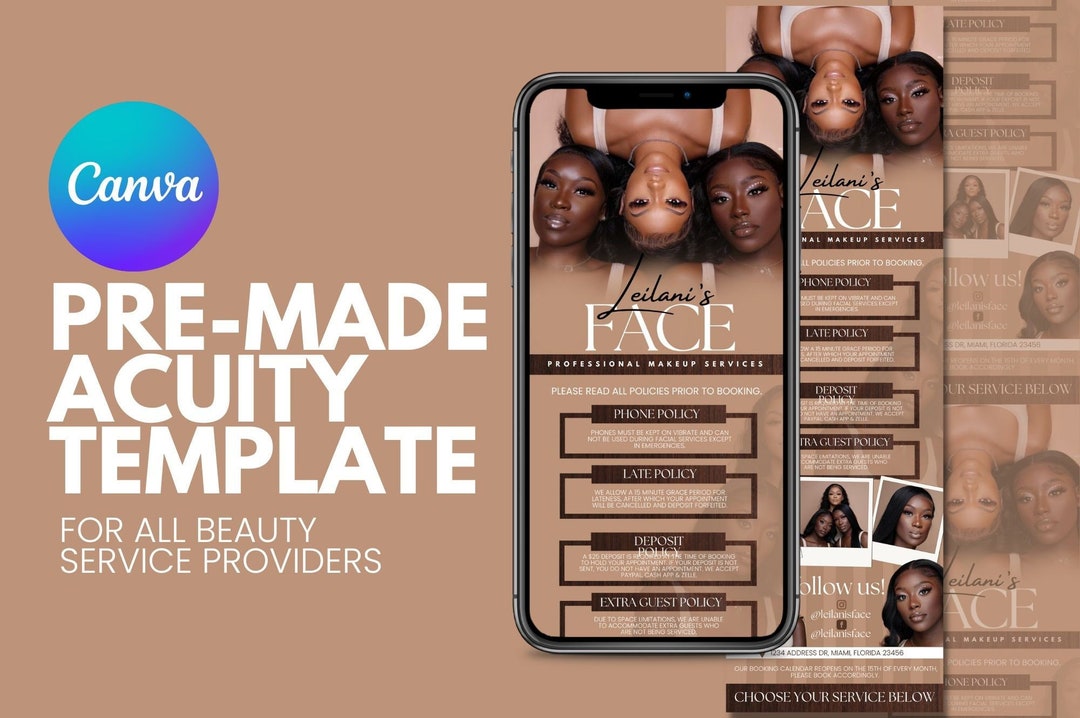 Premium Acuity Site Design Booking Template, DIY Acuity Site, Hair ...