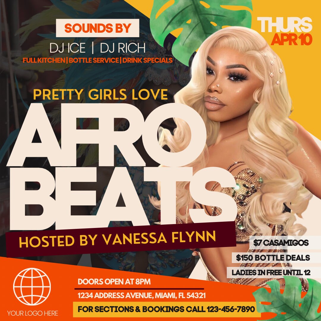 DIY Club Flyer Template,editable Canva, Soca / Dancehall Event ...