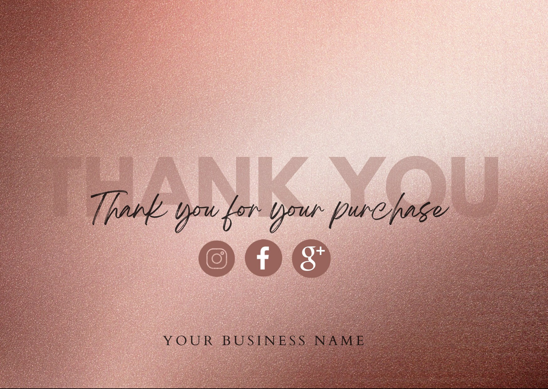 Minimalist Thank You Card Template 3 OPTIONS for Small - Etsy