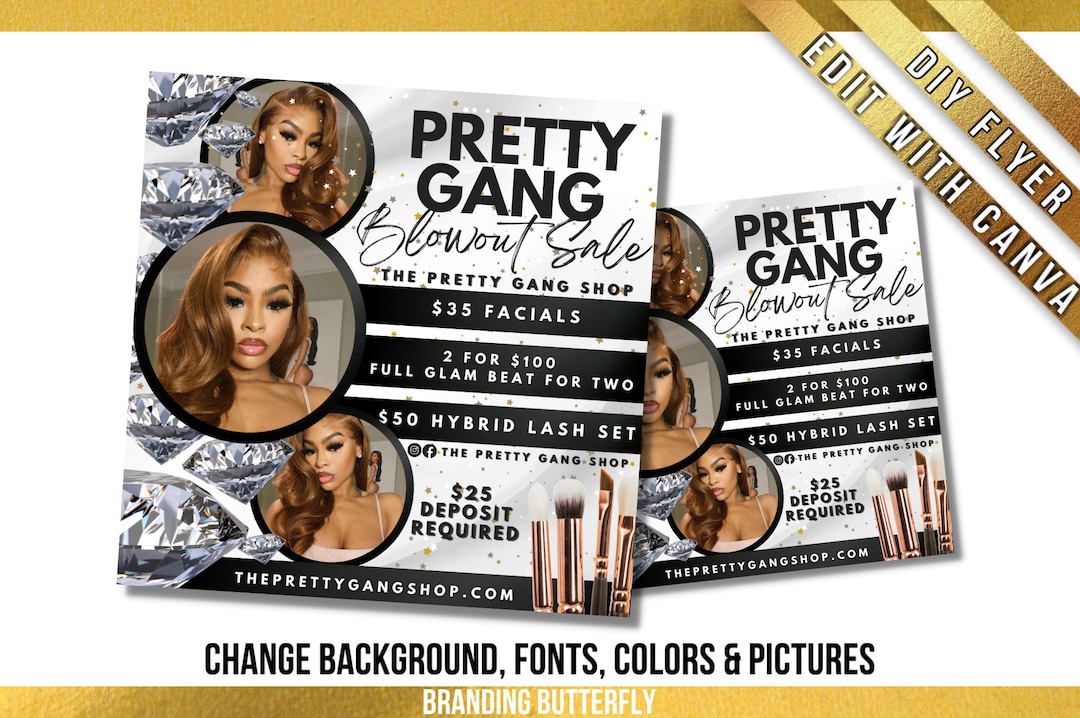 Blowout Sale Flyer Template Bundle Social Media Flyer Makeup Artist ...