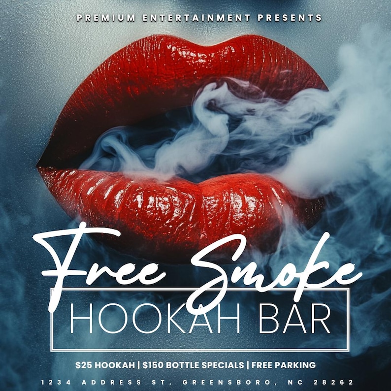DIY Hookah Bar Flyer Template,editable Canva Template, Social Media, R&B Hip Hop Night Party ...