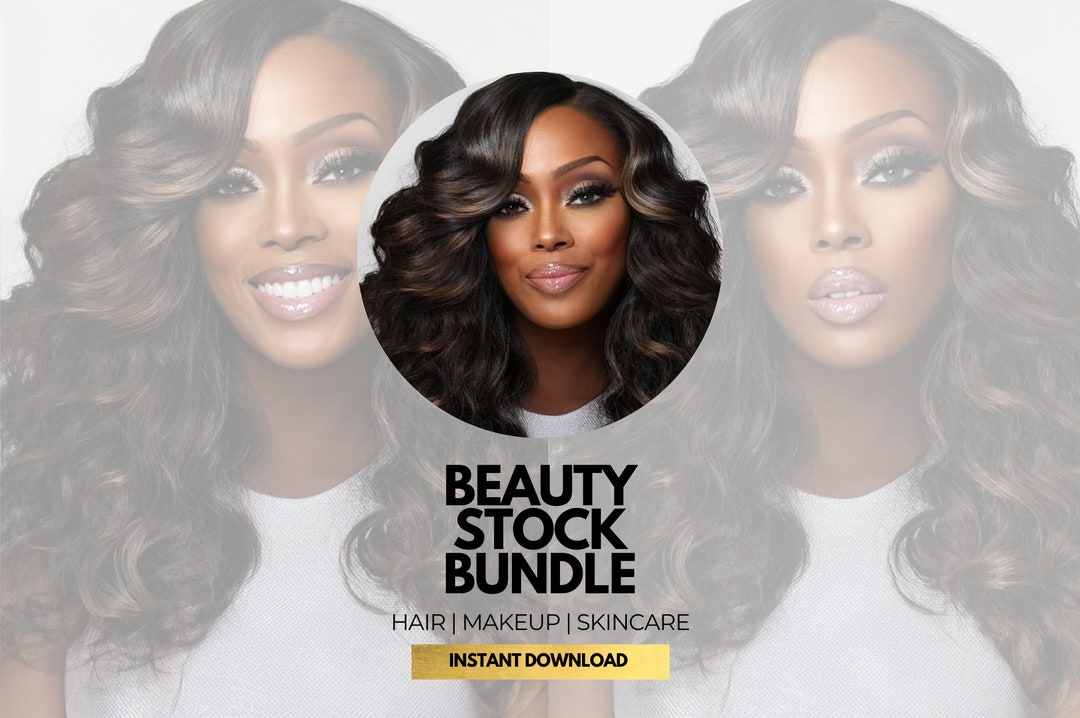 Beauty Model Stock Bundle | Hair Extensions, Makeup, Skincare, Beauty ...