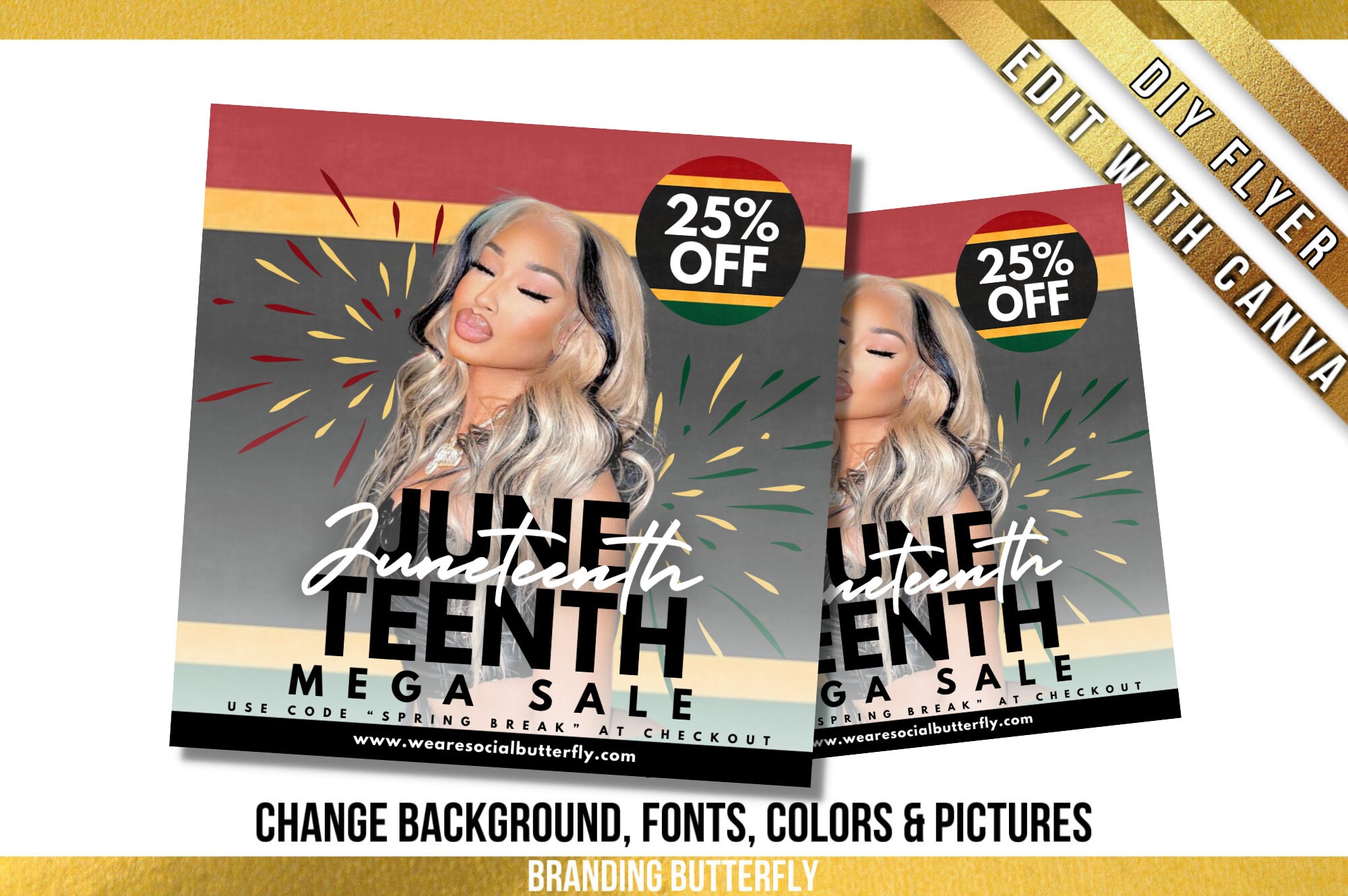 Juneteenth Sale Pre-made Flyer Template, D.I.Y. Social Media Flyer ...