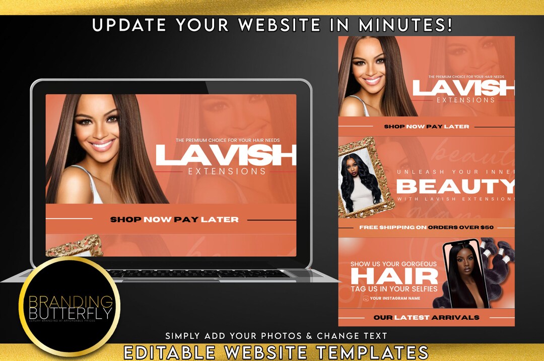 Luxury Website Banner, Editable Wix - Shopify - Godaddy, DIY Online ...