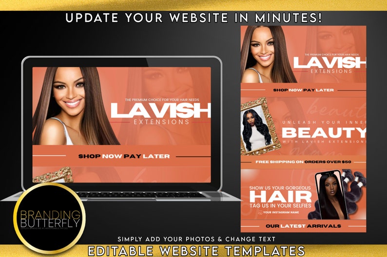 Luxury Website Banner, Editable Wix - Shopify - Godaddy, DIY Online ...