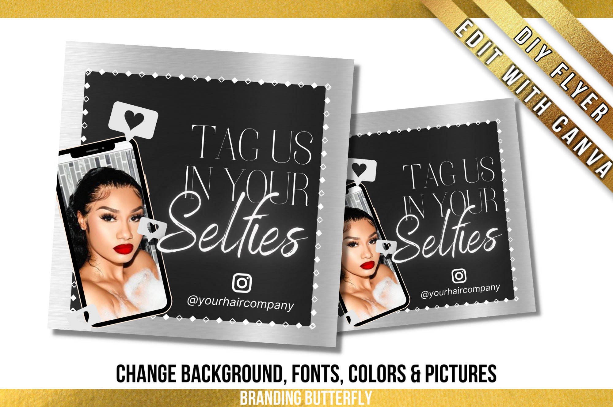 ANIMATED Tag Us in Your Selfie Flyer, Hair Flyer Lash Flyer, Wig Flyer ...