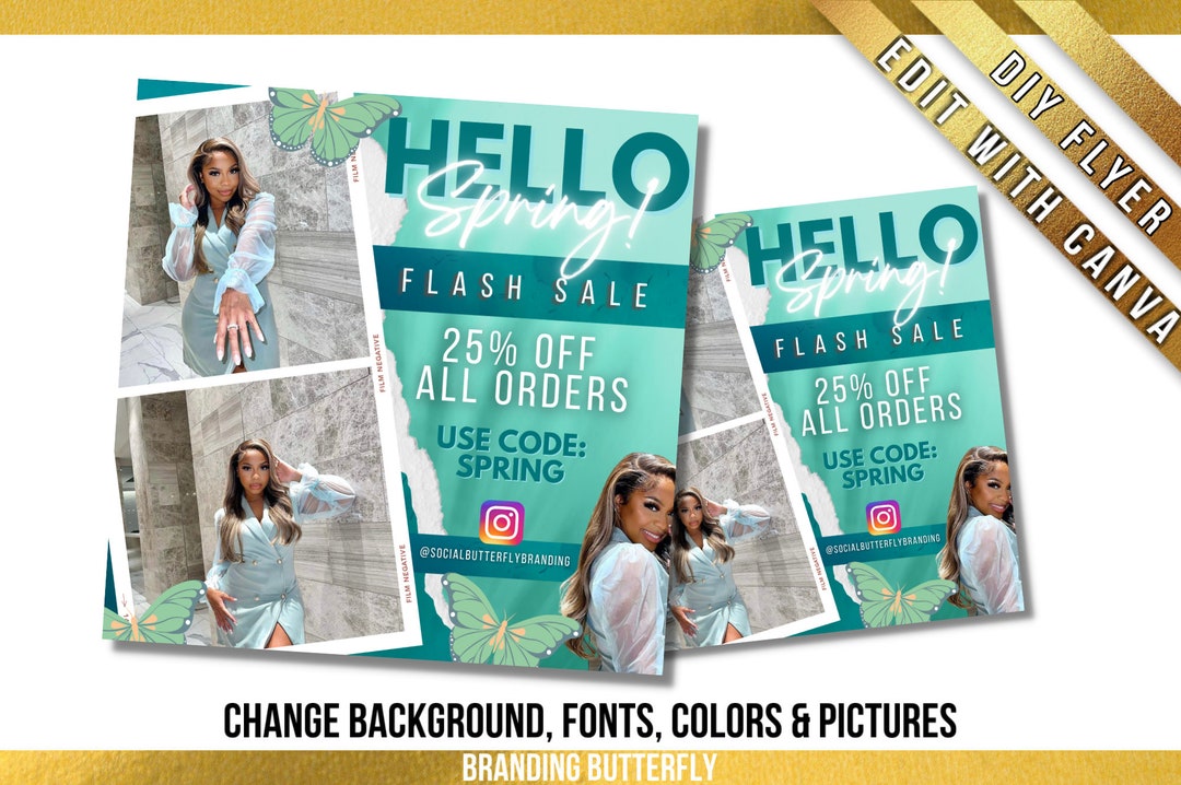 Spring Sale Flyer, Flash Sale, Ostern, Muttertagsverkauf, Instagram ...