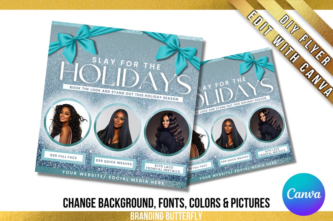Luxe Holiday Booking Appointment Flyer | Christmas Book Now Hair Lash ...