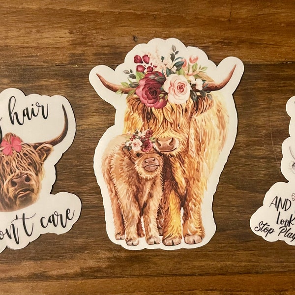 Highland Cow Sticker - Etsy