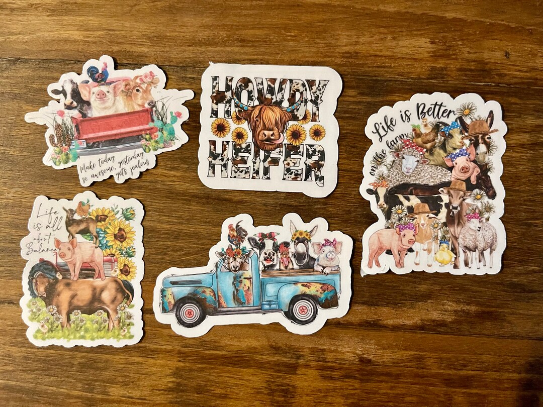 Farm Animal Stickers - Etsy