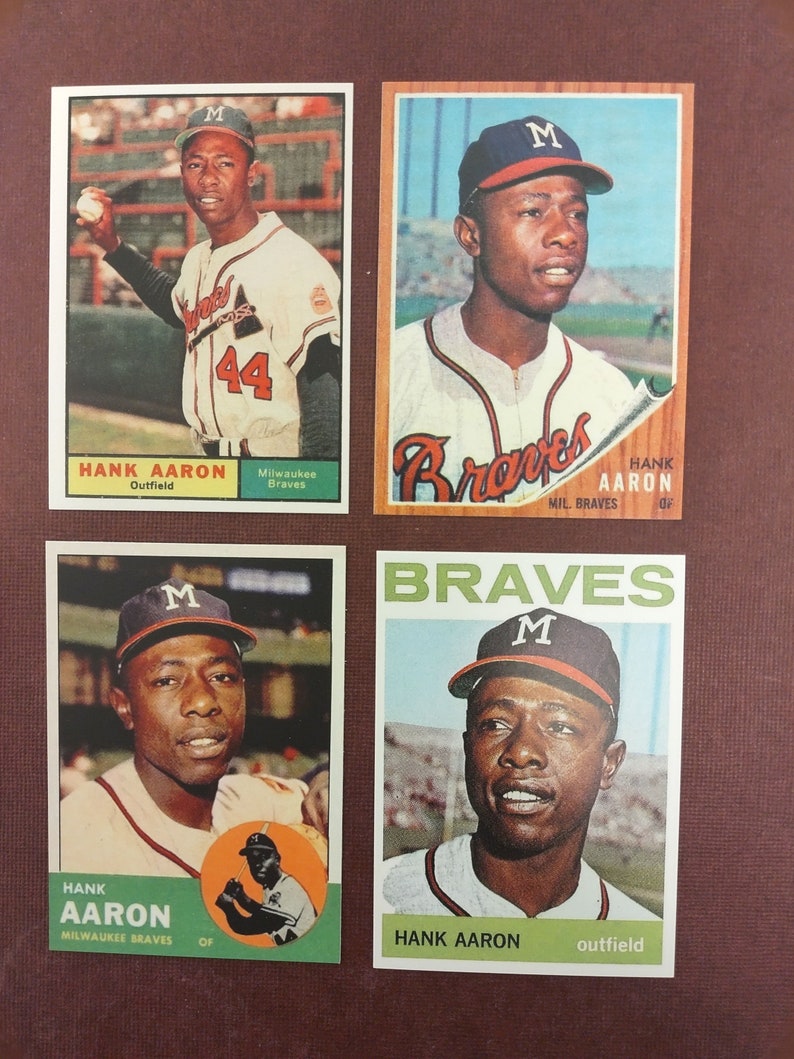 1961 1962 1963 1964 Hank Aaron Baseball Card Lot novelty Cards ...