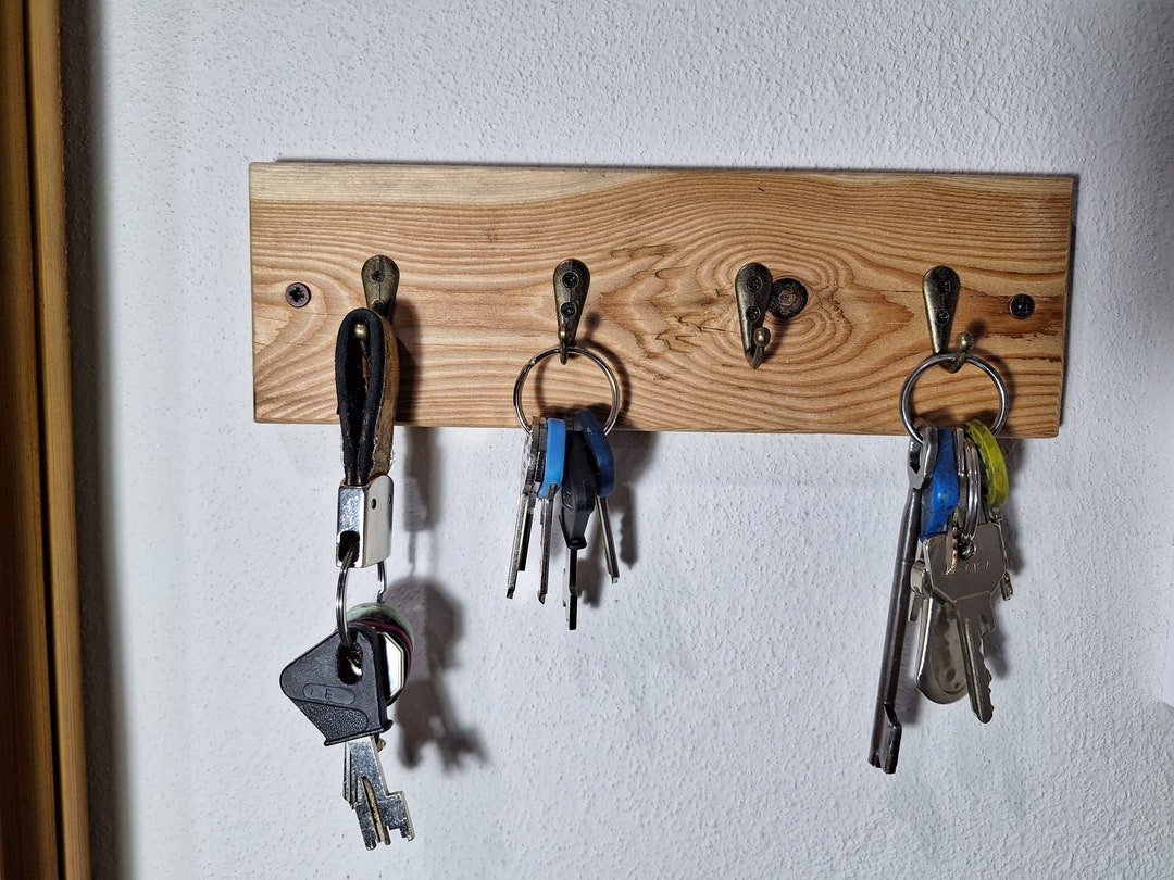 Rustic Wall Key Holder With Hooks Bronze Vintage Handmade Handmade ...
