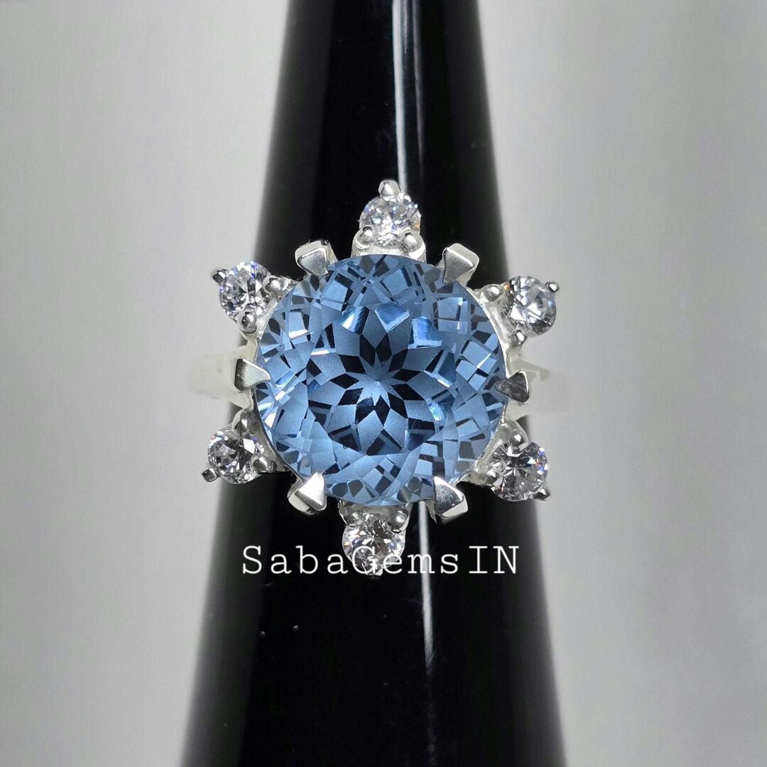 Synthetic Spinel Ring, Fantasy Cut Spinel, 925 Sterling Silver Ring ...
