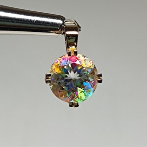 Magical Mystic Topaz, 10×10 MM Portuguese Cut, 14K Gold Pendant ...
