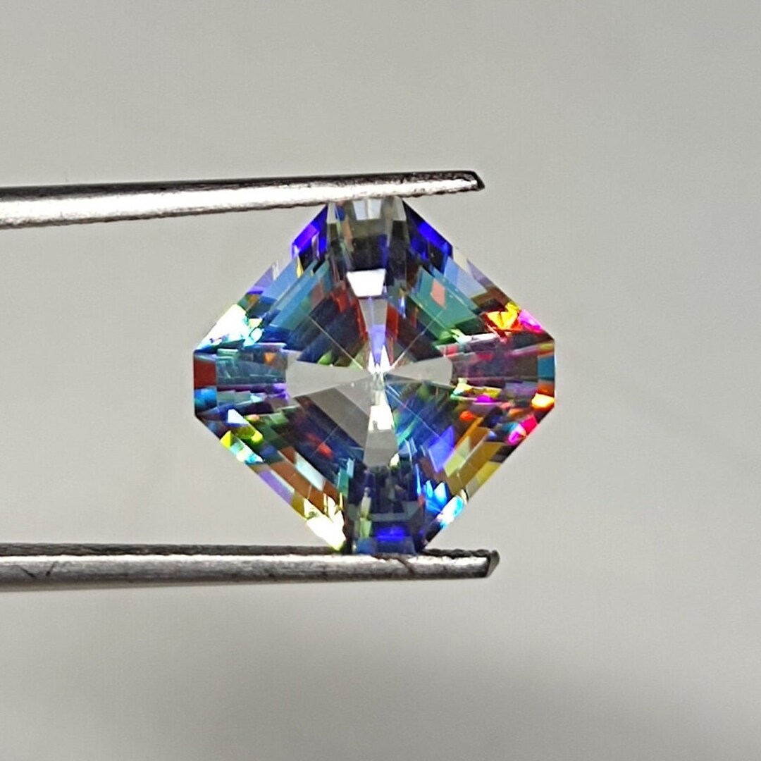 Magical Mystic Topaz Gemstone, Assher Cut Gem, 10×10 MM, Octagon Shape ...