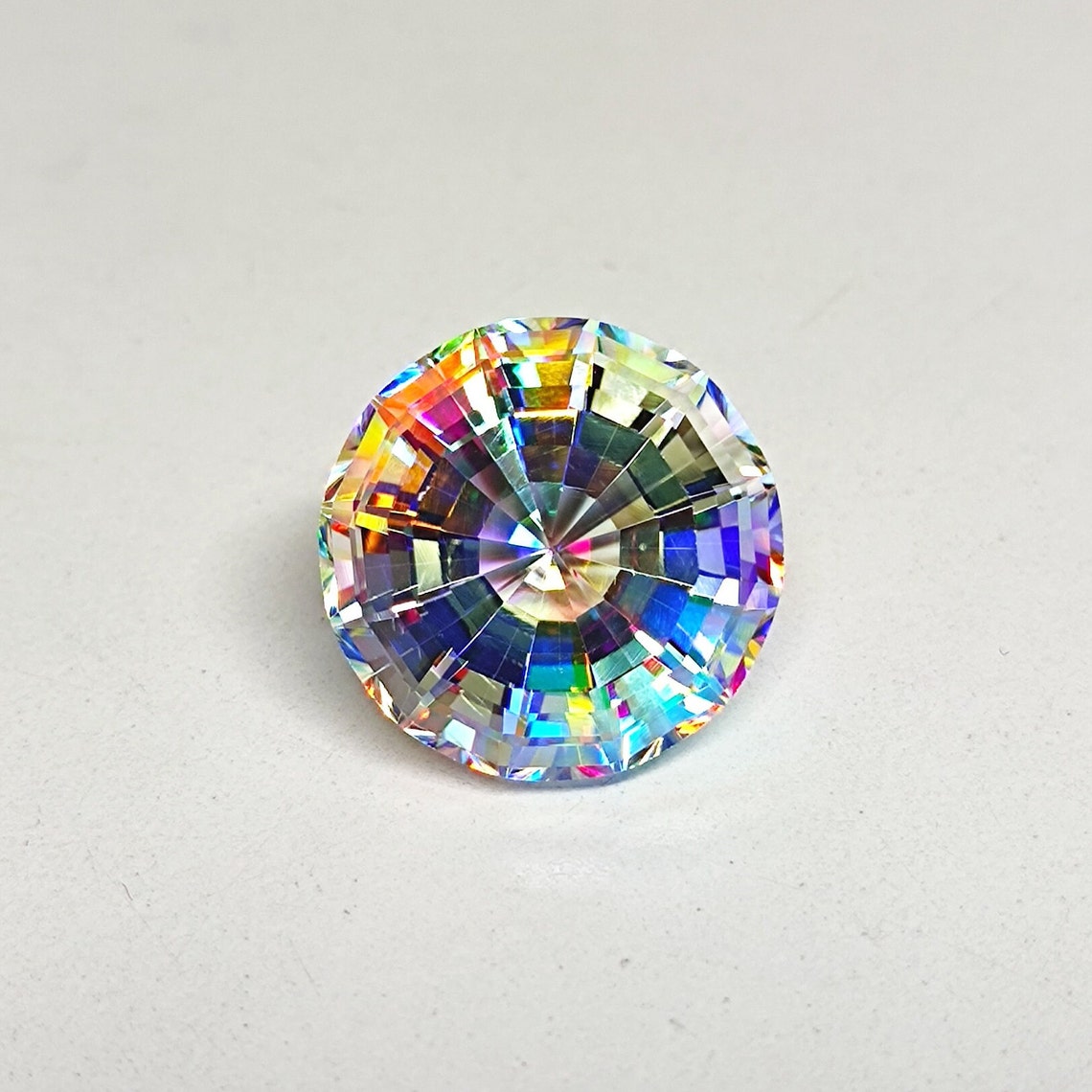Magical Mystic Topaz Gemstone, Fantasy Cut Stone, 21×21MM, Round Shape ...
