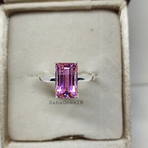 Pink Zirconia Ring, Pixel Cut Gemstone Ring, Fantasy Cut Stone, 925 ...