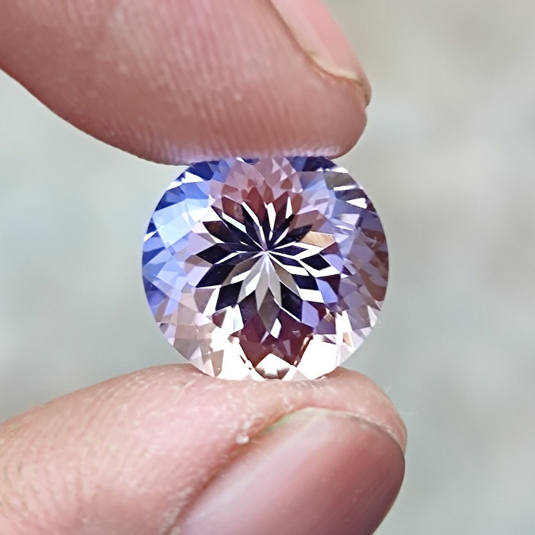 Natural Pink Amethyst Gemstone, Beautiful Cut, Round Shape, 6.50ct.12× ...