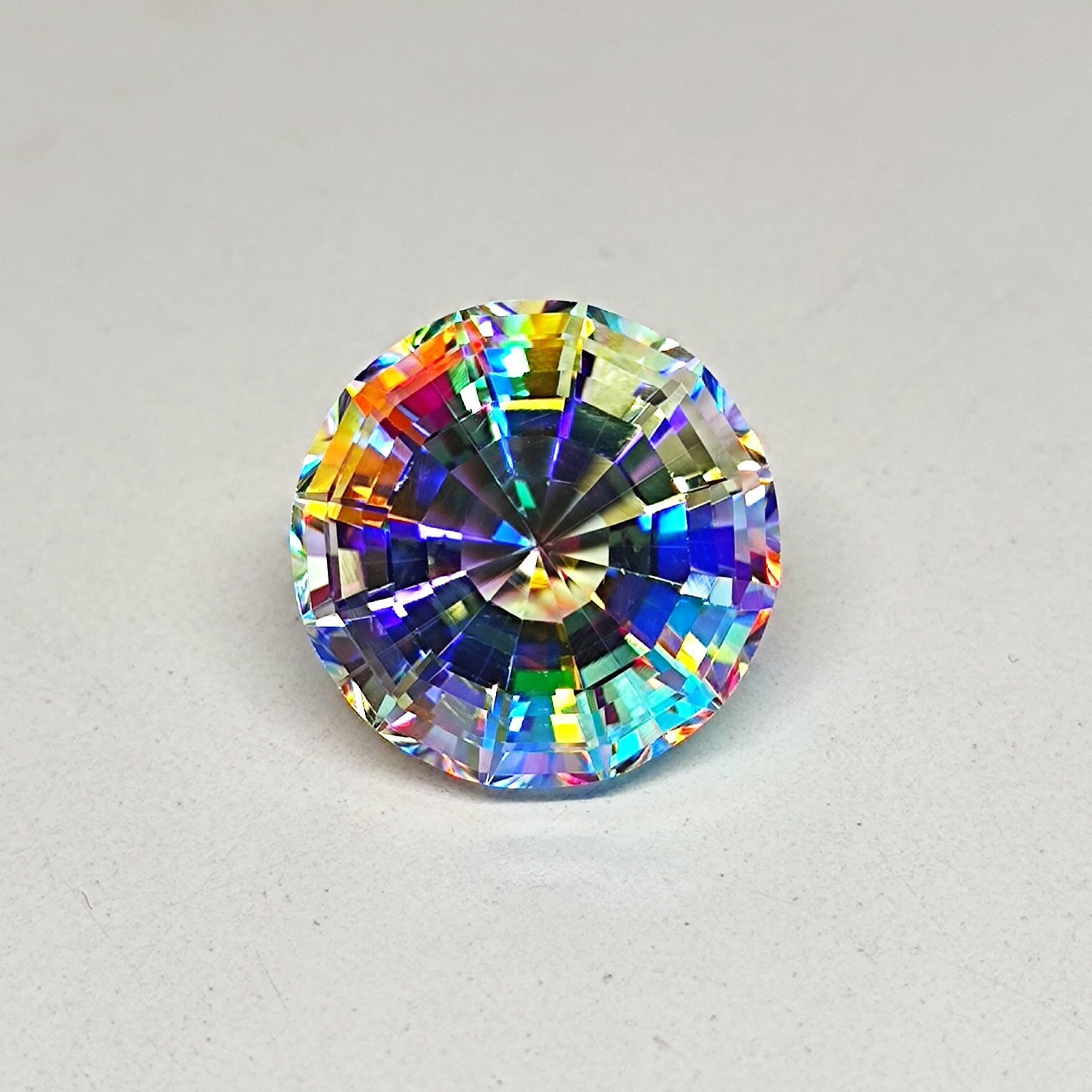 Magical Mystic Topaz Gemstone, Fantasy Cut Stone, 21×21MM, Round Shape ...
