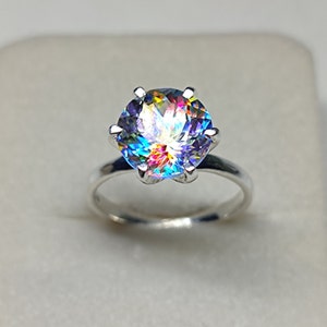 Magical Mystic Topaz Ring, Portuguese Cut, 925 Sterling Silver Ring ...