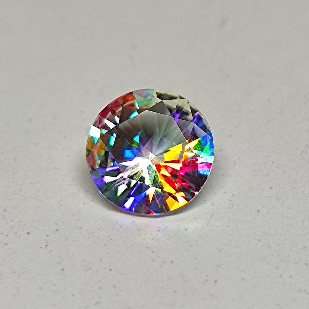 Magical Mystic Topaz Gemstone, Fantasy Cut Stone, 10×10 MM, Round Shape ...