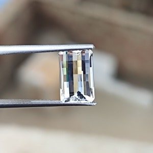 Natural Crystal Quartz Gemstone, Pixel Cut, Rectangle Shape, 3.30 Ct ...