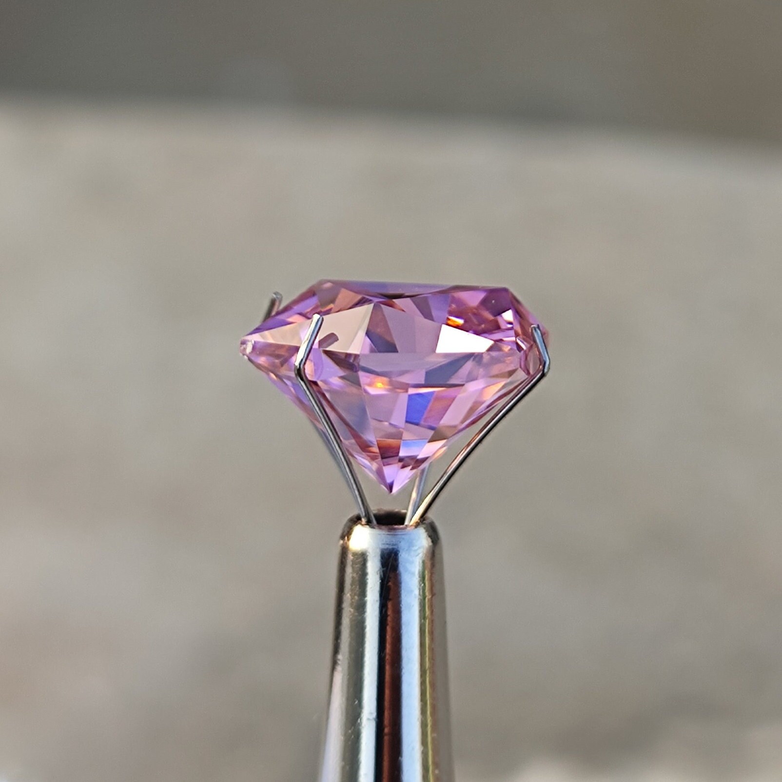 Pink Cubic Zirconia Gemstone, Fantasy D20 Cut Stone, 12×12 Pink Cubic Zirconia Gemstone, Fantasy D20 Cut Stone, 12×12