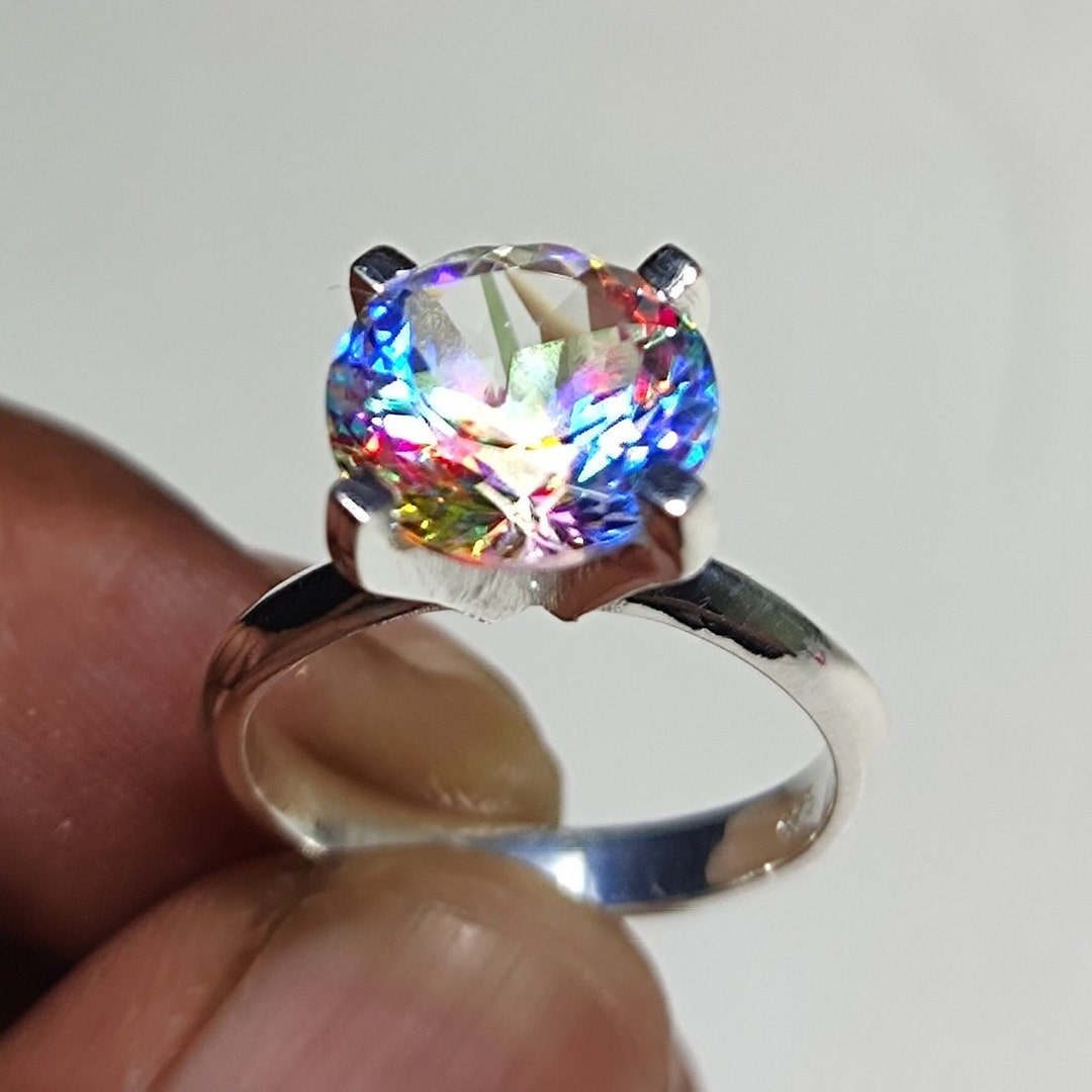 Magical Mystic Topaz Ring, Portuguese Cut, 925 Sterling Silver Ring ...