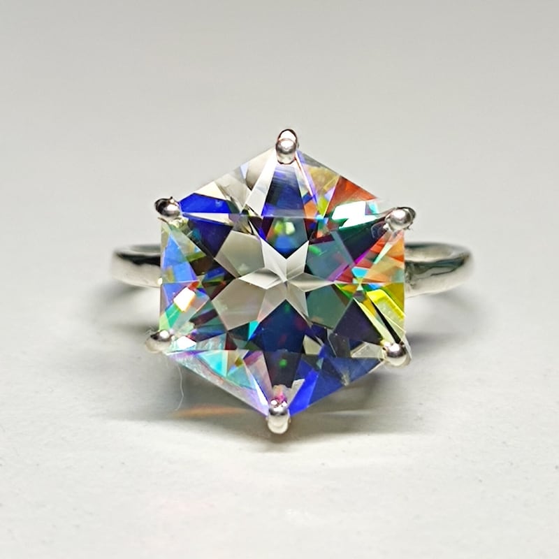 Mystic Topaz Ring Hexagon - Etsy