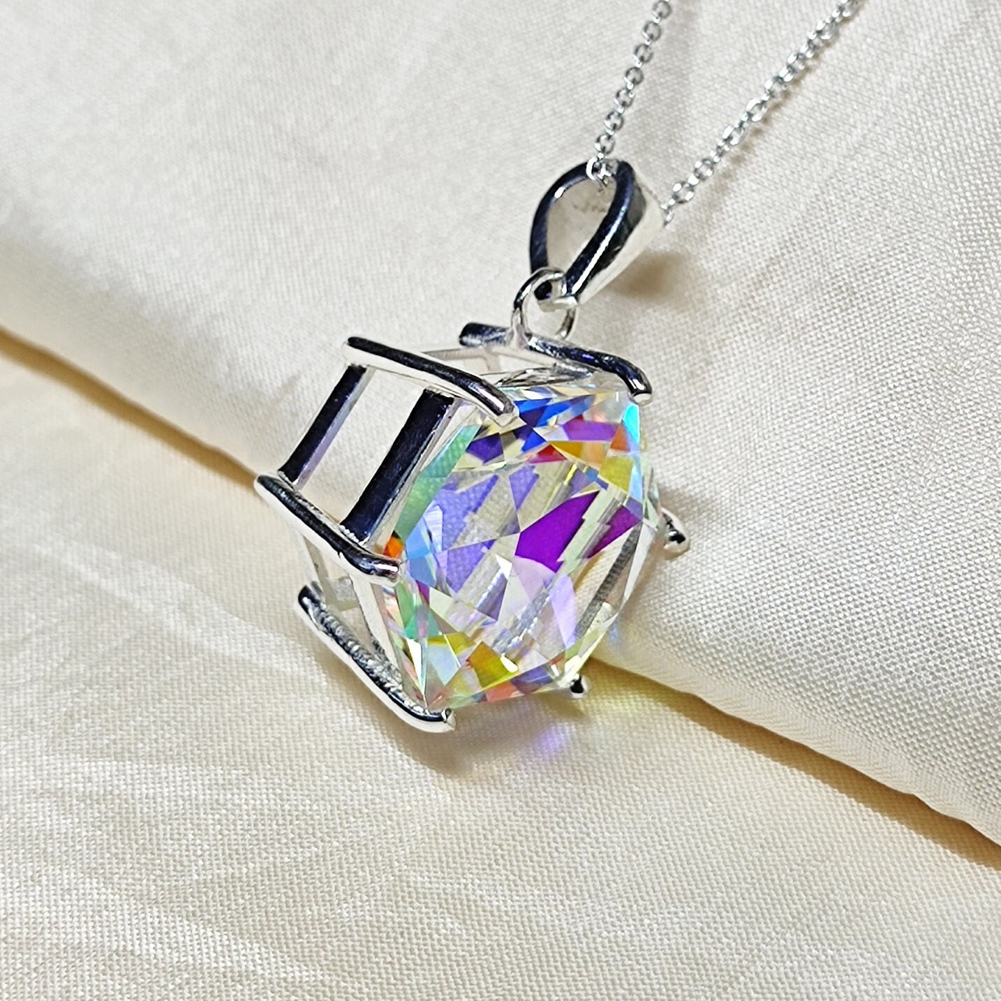 Magical Mystic Topaz Pendant, 19×19 MM Big Pendant, Hexagon Fantasy Cut ...