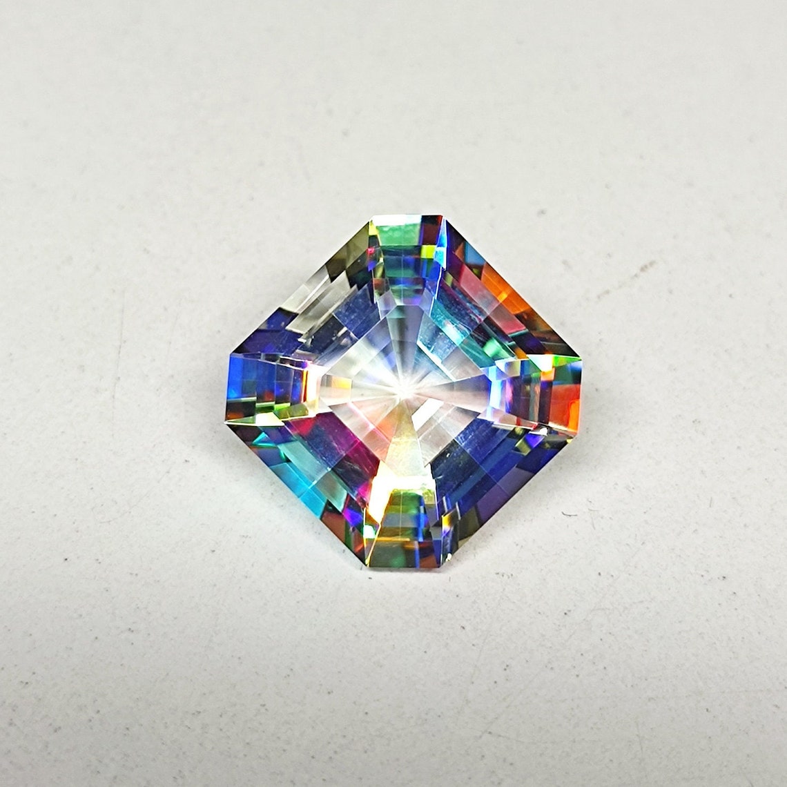 Magical Mystic Topaz Gemstone, Assher Cut Gem, 15×15MM, Octagon Shape ...