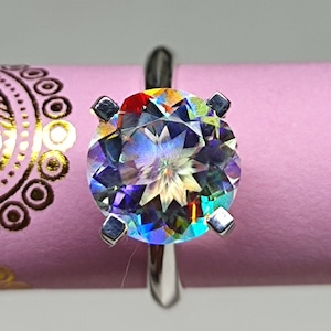 Magical Mystic Topaz Ring, Portuguese Cut, 925 Sterling Silver Ring ...