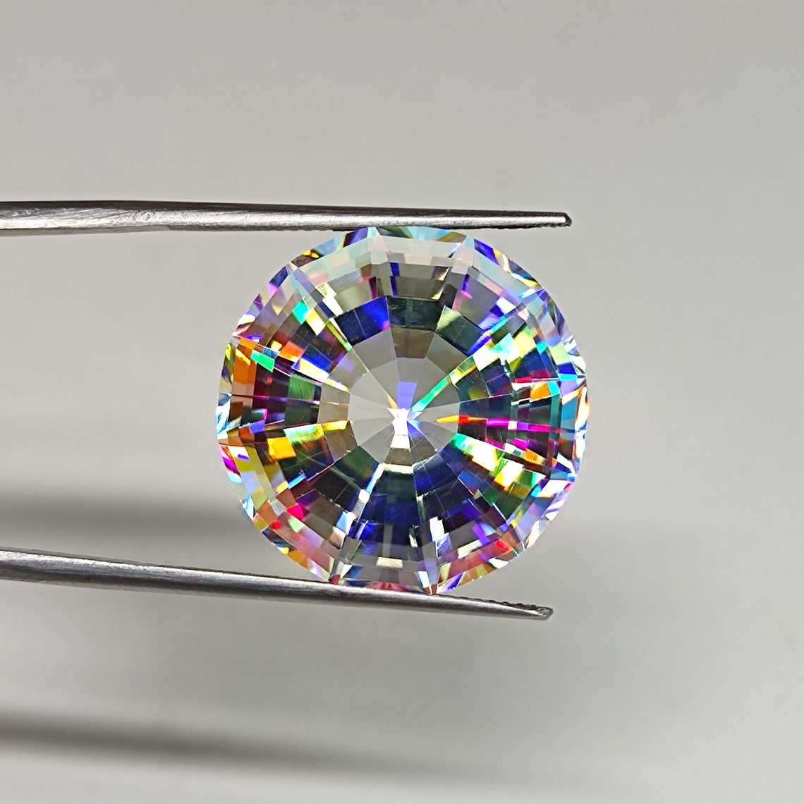 Magical Mystic Topaz Gemstone, Fantasy Cut Stone, 21×21MM, Round Shape ...