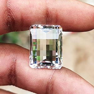 Natural Crystal Quartz Gemstone, Pixel Cut, Rectangle Shape, 26.10 Ct ...