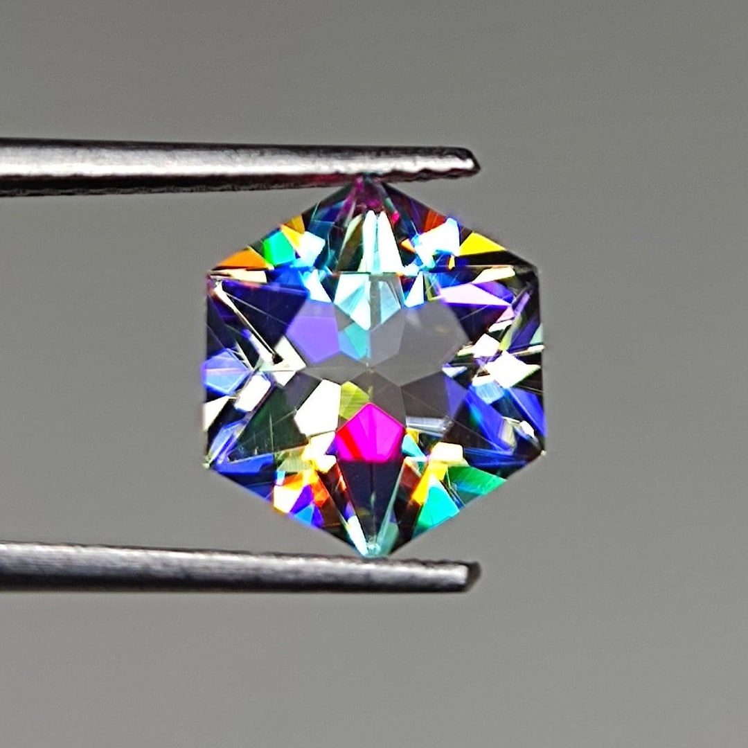 Magical Mystic Topaz Gemstone, Fantasy Cut Stone, 9×9 MM, 2.50 Ct ...