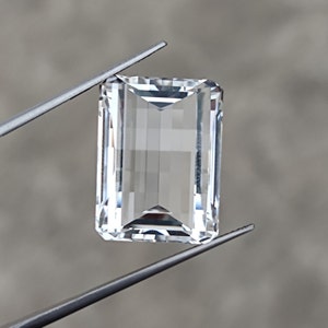 Natural Crystal Quartz Gemstone, Pixel Cut, Rectangle Shape, 26.10 Ct ...