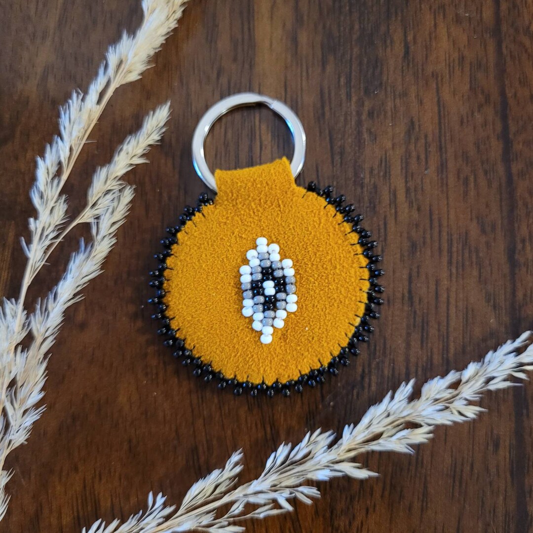 Beaded Keychain, Beaded Black Diamond - Etsy