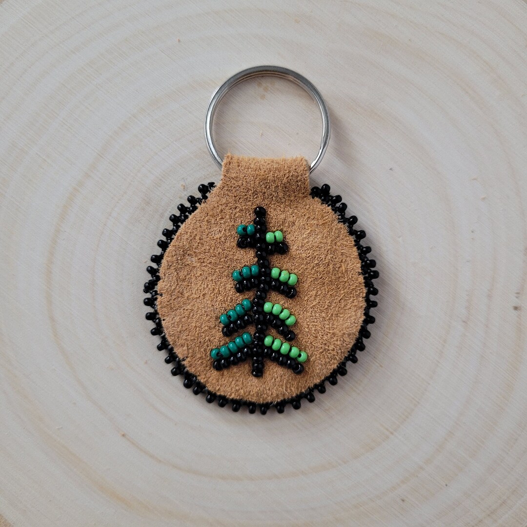 Spruce Tree, Beaded Keychain, Spruce Tree Keychain, Beaded Spruce Tree ...