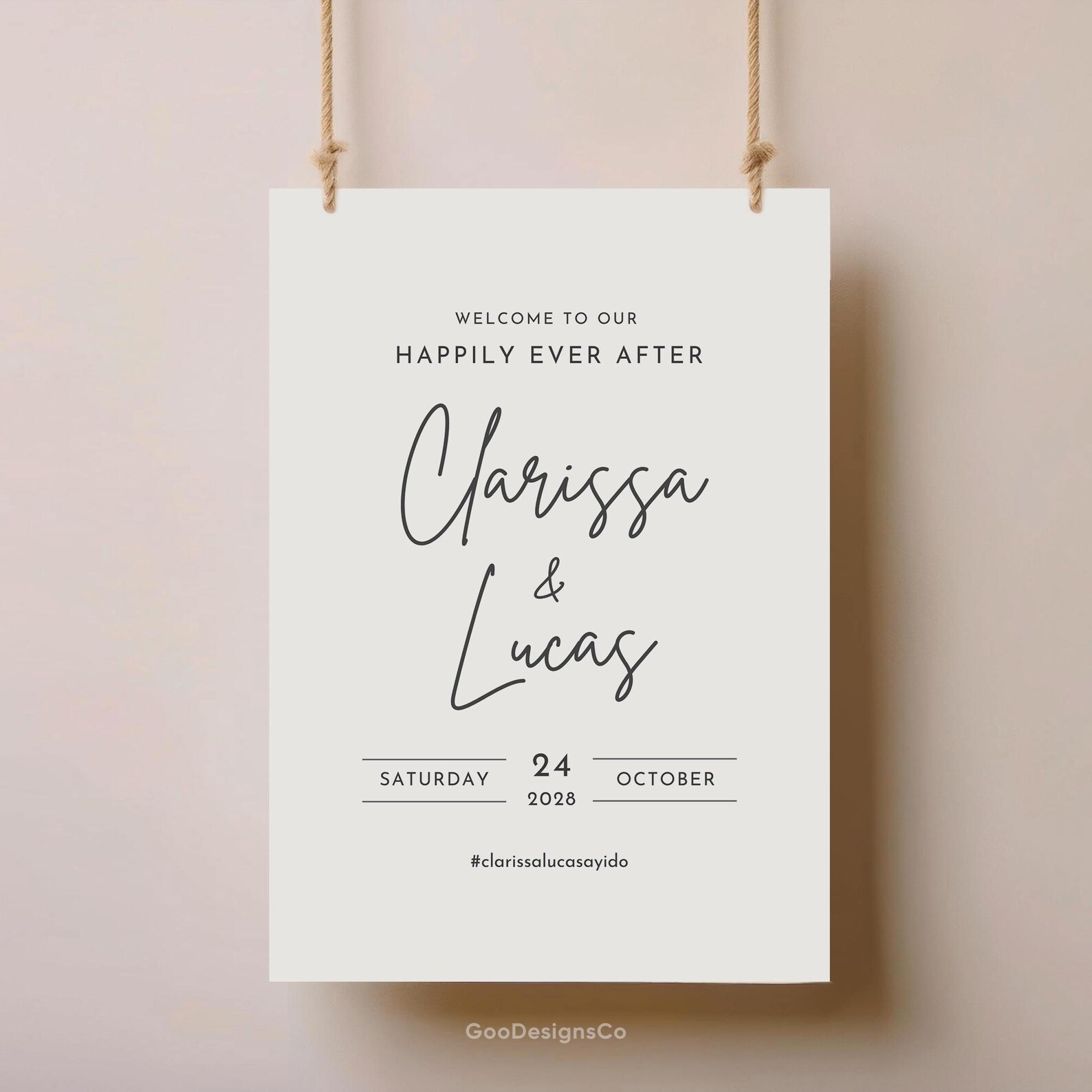 Wedding Sign Display Minimalist Signage for Elegant Events Simple ...