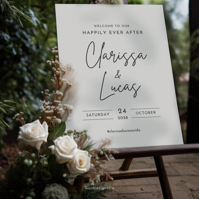 Wedding Sign Display Minimalist Signage for Elegant Events Simple ...