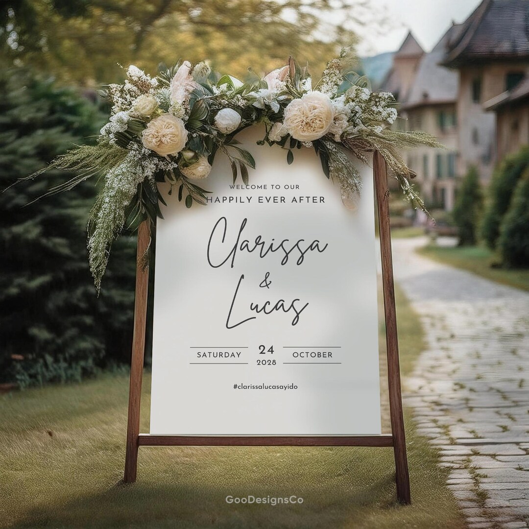 Wedding Sign Display Minimalist Signage for Elegant Events Simple ...