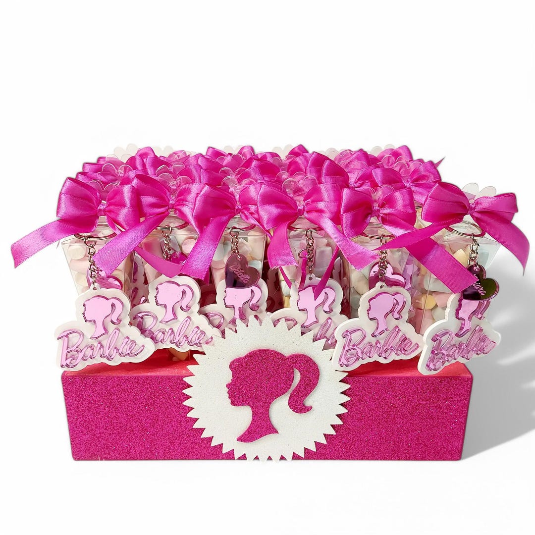 Barbie Themed Party Kit With Personalized Gift Keychains, PVC ...