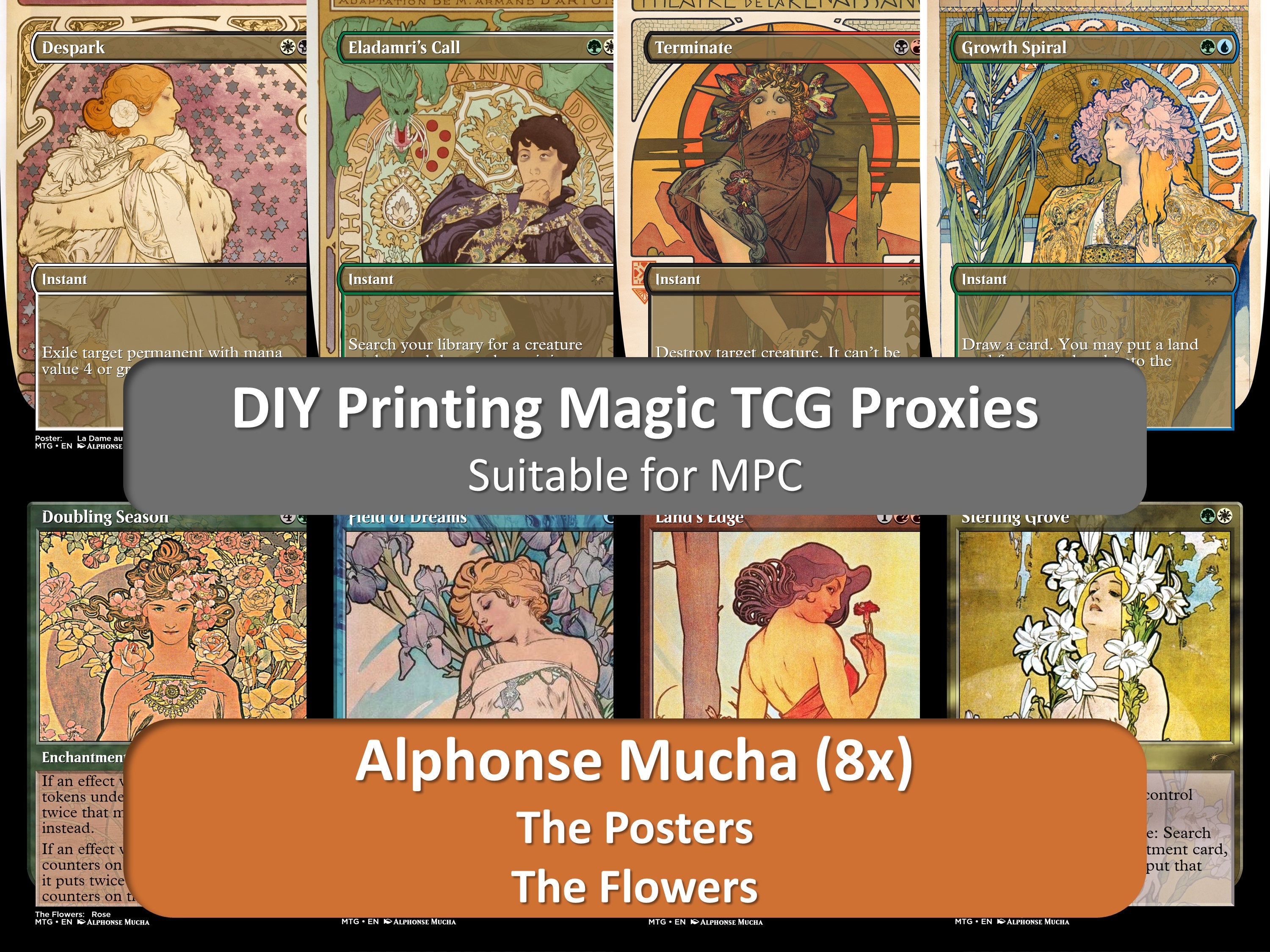Art Nouveau: Alphonse Mucha, Posters & the Flowers (DIY Print MTG Proxy ...