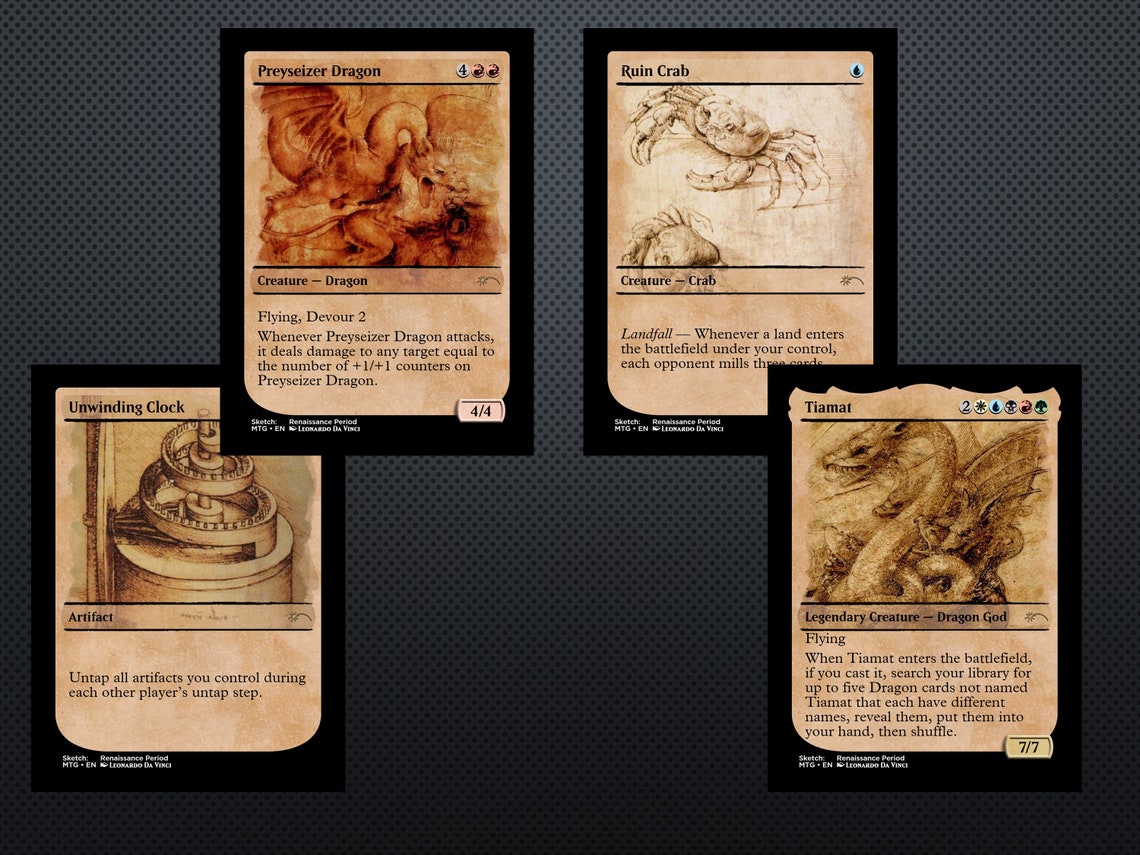 Renaissance: Leonardo Da Vinci, Sketches (DIY Print MTG Proxy) - Etsy