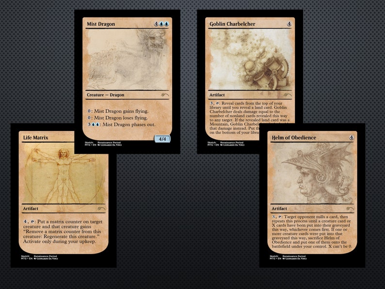 Renaissance: Leonardo Da Vinci, Sketches (DIY Print MTG Proxy) - Etsy
