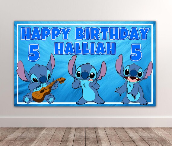 Party Supplies Party Décor Lilo and Stitch Personalised Birthday Wall ...