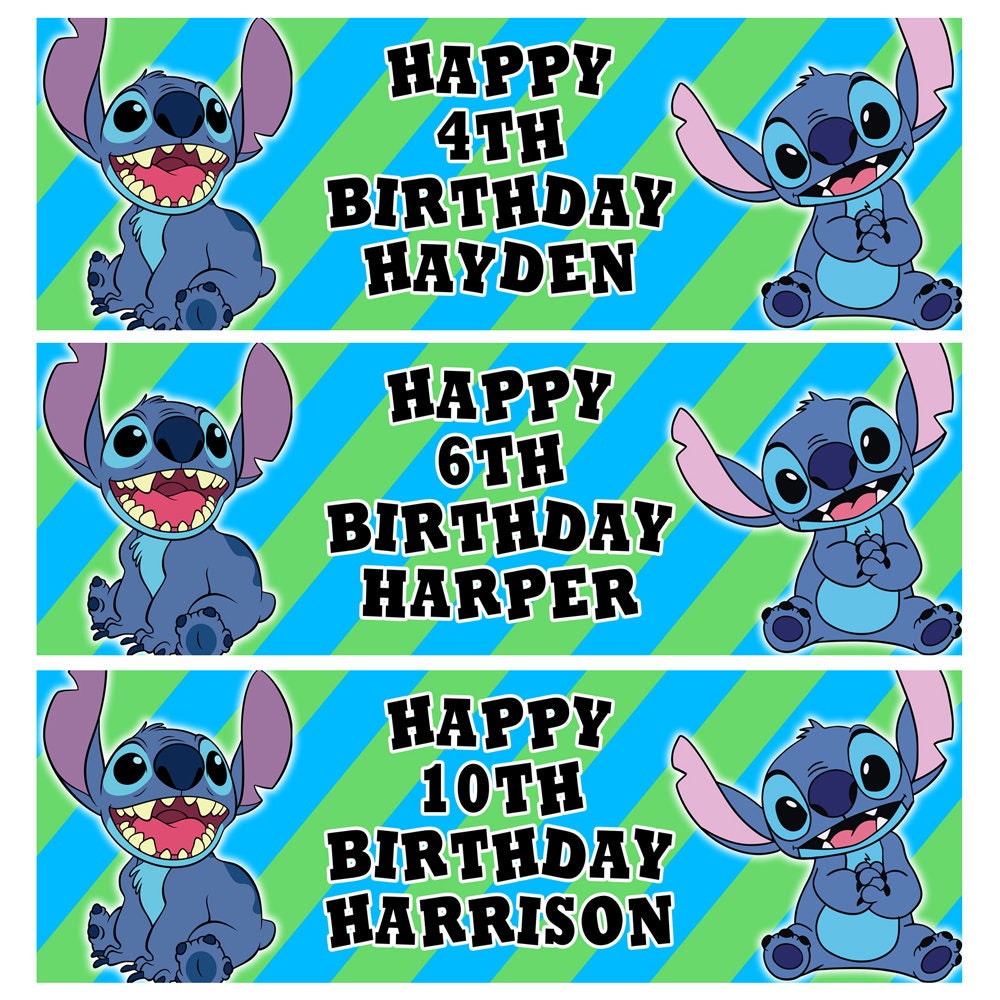 Party Supplies Party Décor Lilo and Stitch Personalised Birthday Wall ...