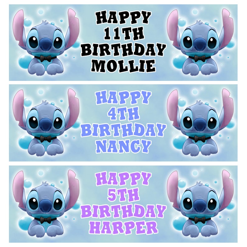 Party Supplies Party Décor Lilo and Stitch Personalised Birthday Wall ...